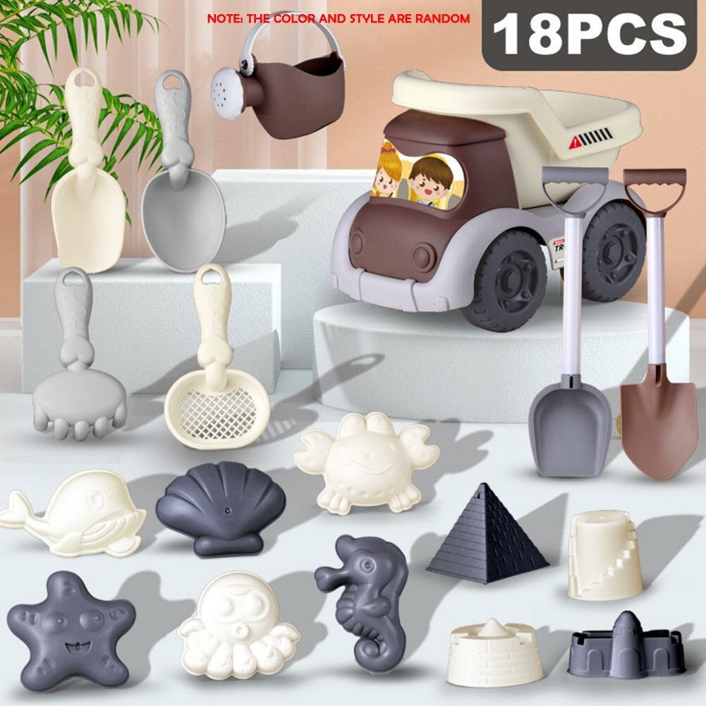 18шт Набор для песочницы Happy Baby Sand play, игрушки для песочницы, игровой набор, формочки, ведерко, лопатка