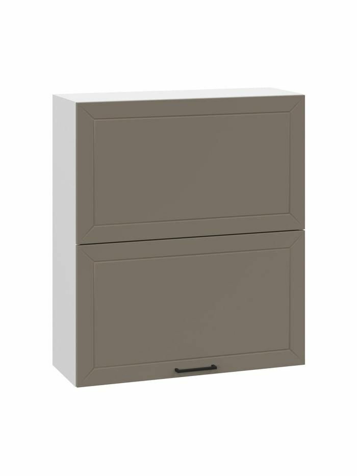 Кухонный модуль навесной, барный шкаф Сектор, высокий, 80х29.6х91.2 см, Белый / Базальт