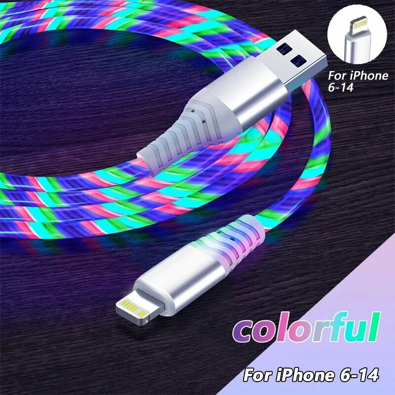 Светящийся кабель Colorful for iPhone, 2 м