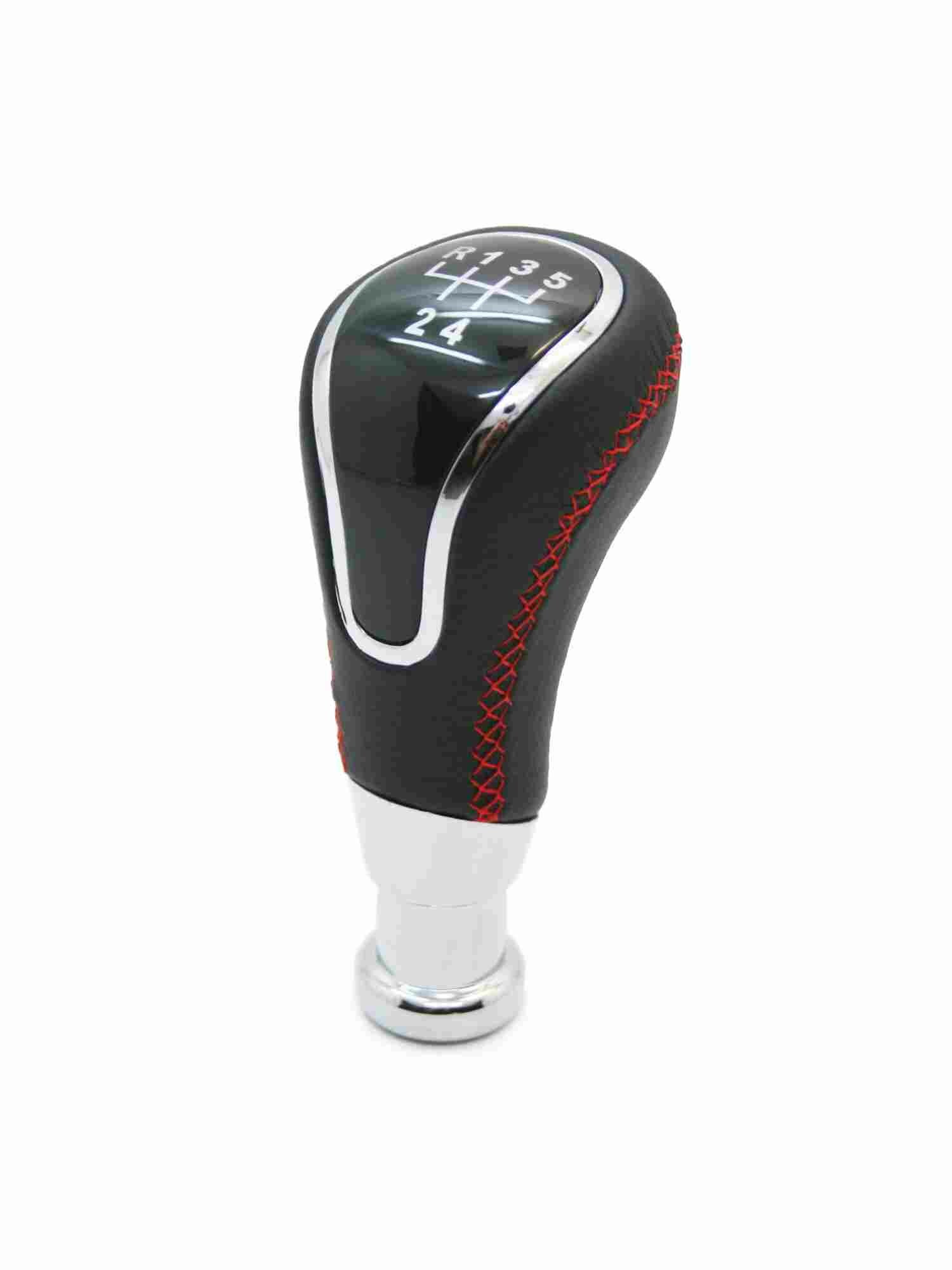 Ручка КПП «VEST» для ВАЗ 2108-15, 2110-12, Приора (хром, экокожа, красная строчка) belais #14774