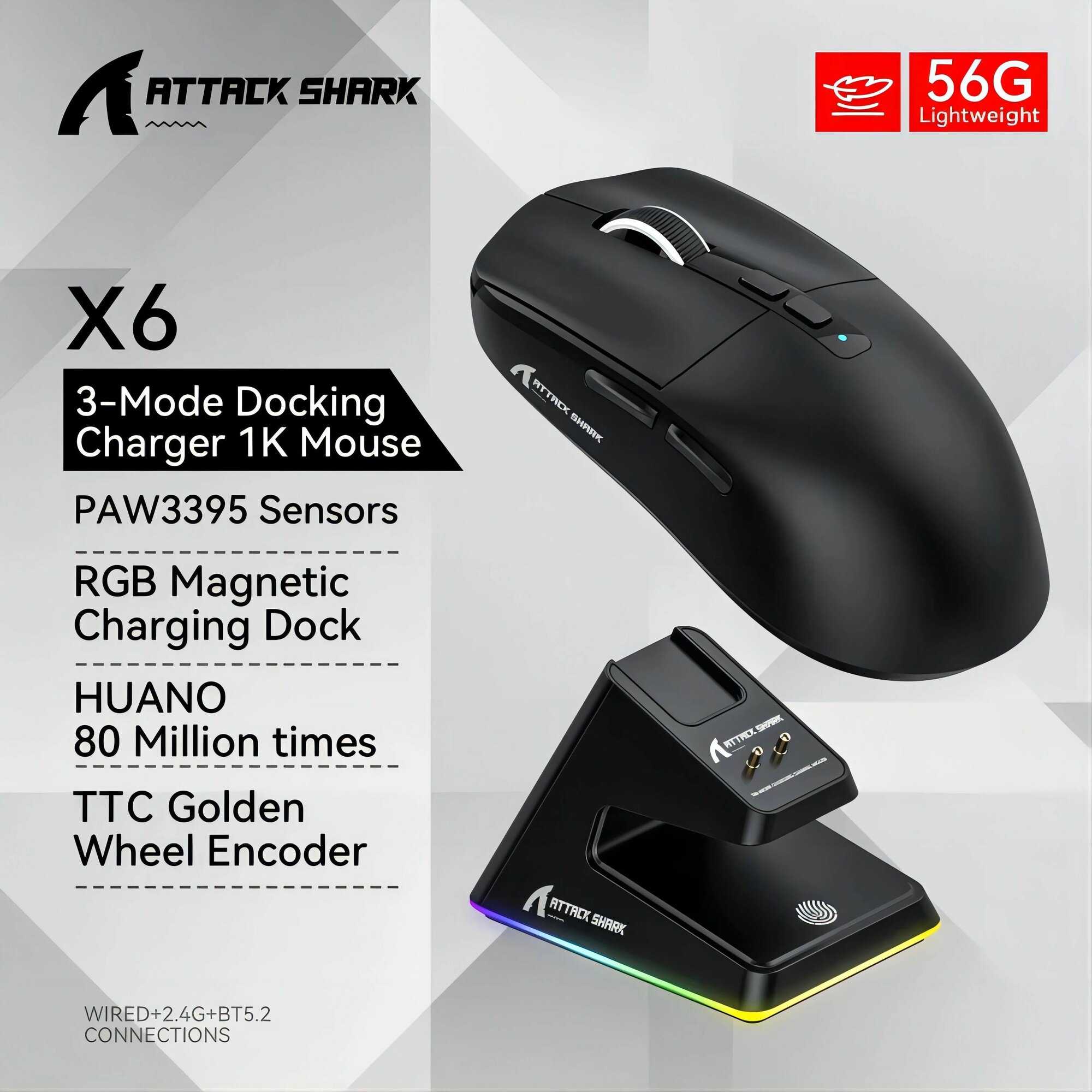 Attack Shark X6 Bluetooth мышь — фото 1