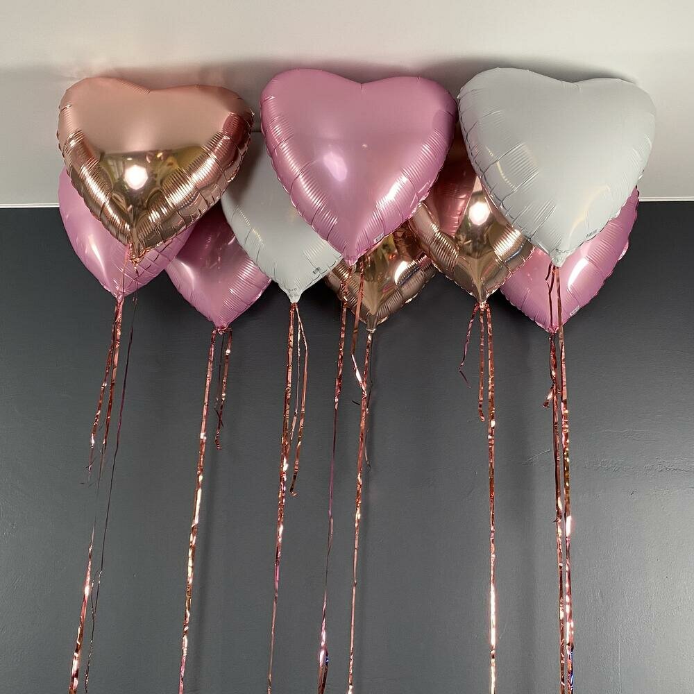 Набор шаров под потолок сердца, шары с гелием, шары на день рождения