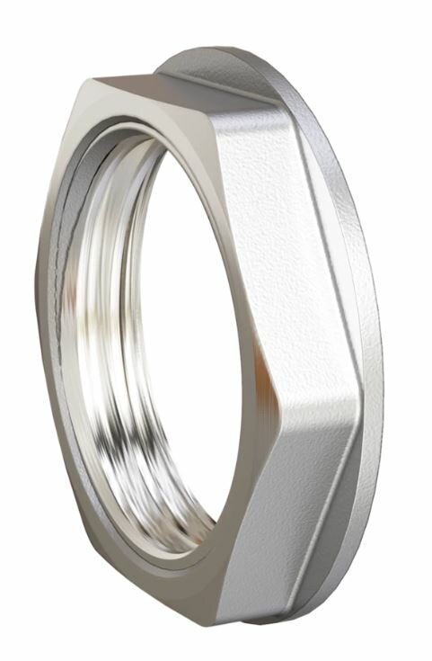 Контргайка 1/2" с ребордой никель LD 67.508.15