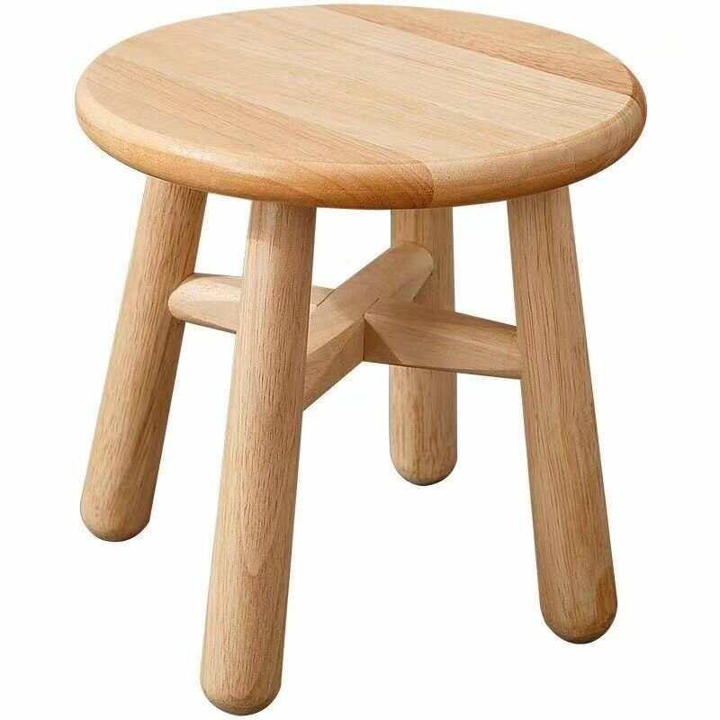 Маленький табурет из цельного дерева, бытовой низкий табурет