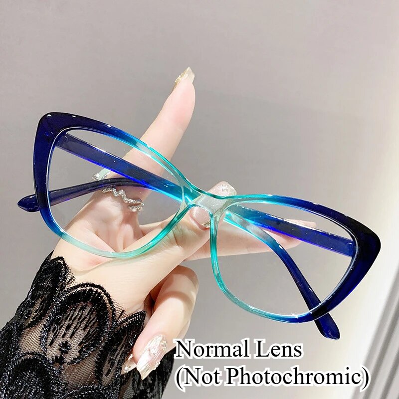 Фотохромные очки Cat Eye пластик Blue(Normal), -1.0