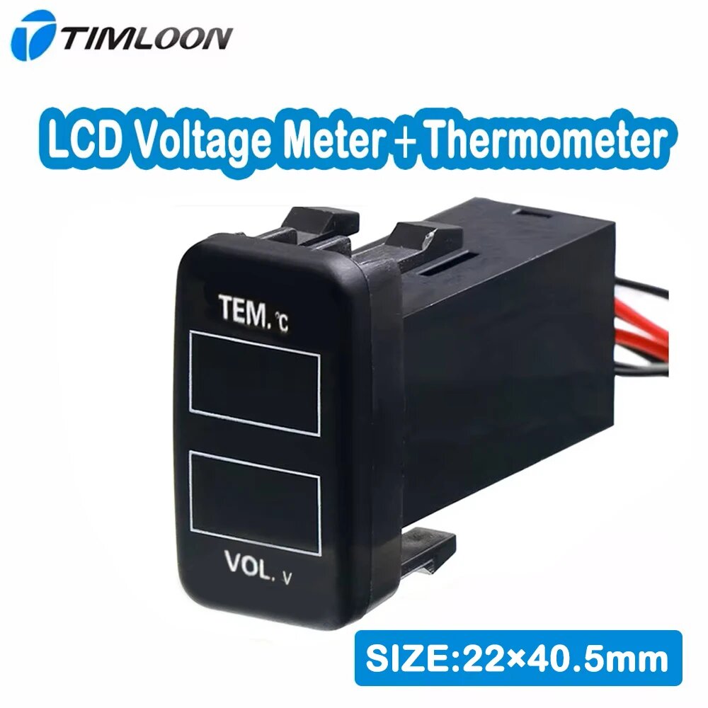Автомобильный вольтметр, внутренний/внешний дисплей температуры, монитор батареи для TOYOTA Hilux VIGO, Coaster, Corolla ex, Yaris, Reiz