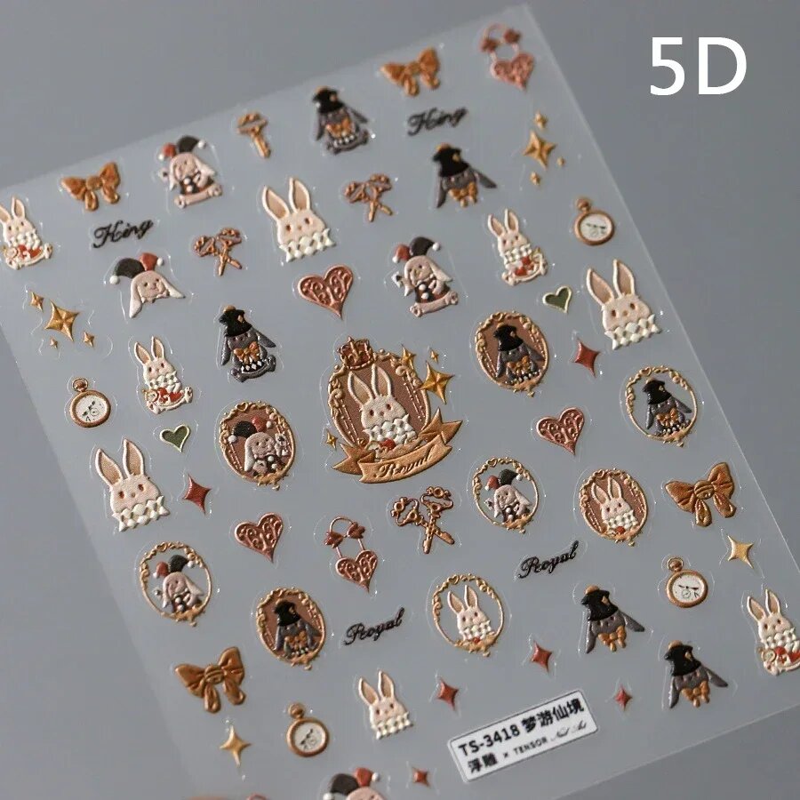 PONYTREE 3D Наклейки для ногтей