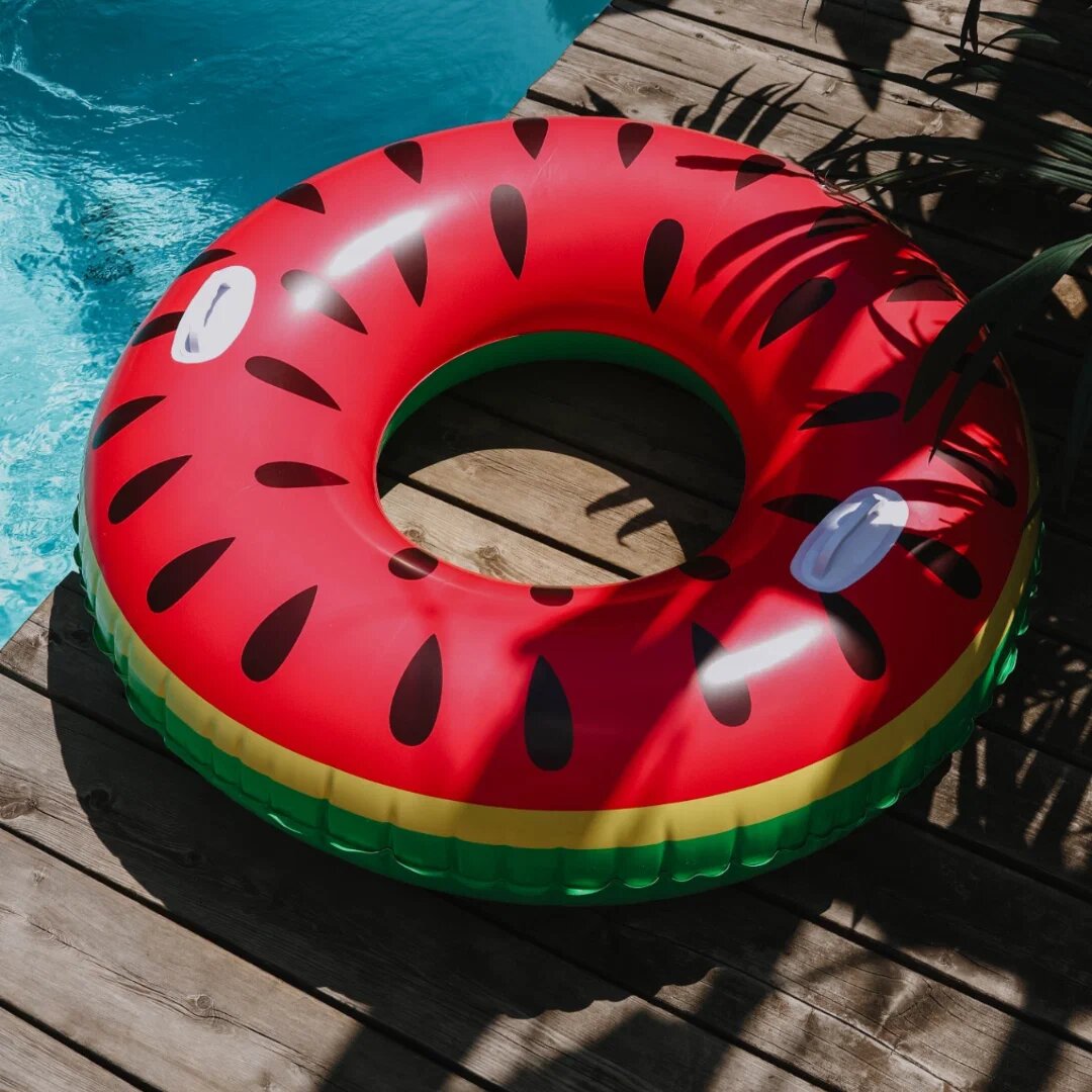 Надувной круг для плавания "Арбуз", 114 см, с ручками, Dans, арт. 952401
