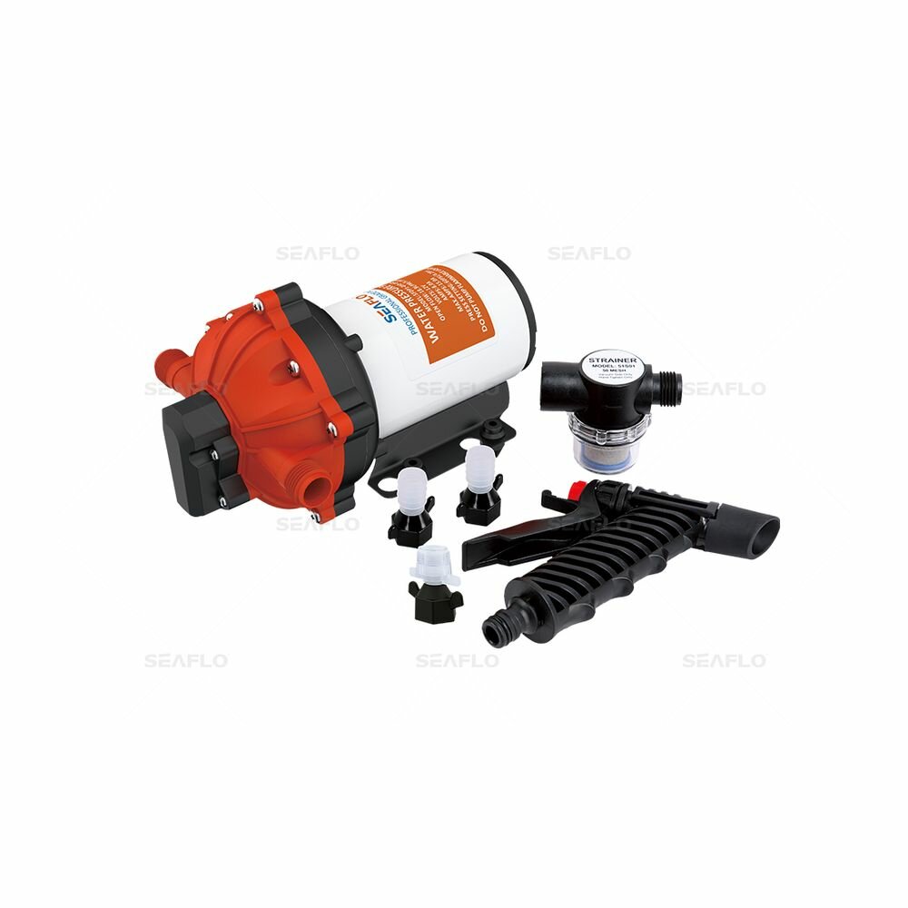 Комплект помывочный SeaFlo, 12V, 19.7 л/мин, 5.2 GPM, 4.8 BAR, 70 PSI