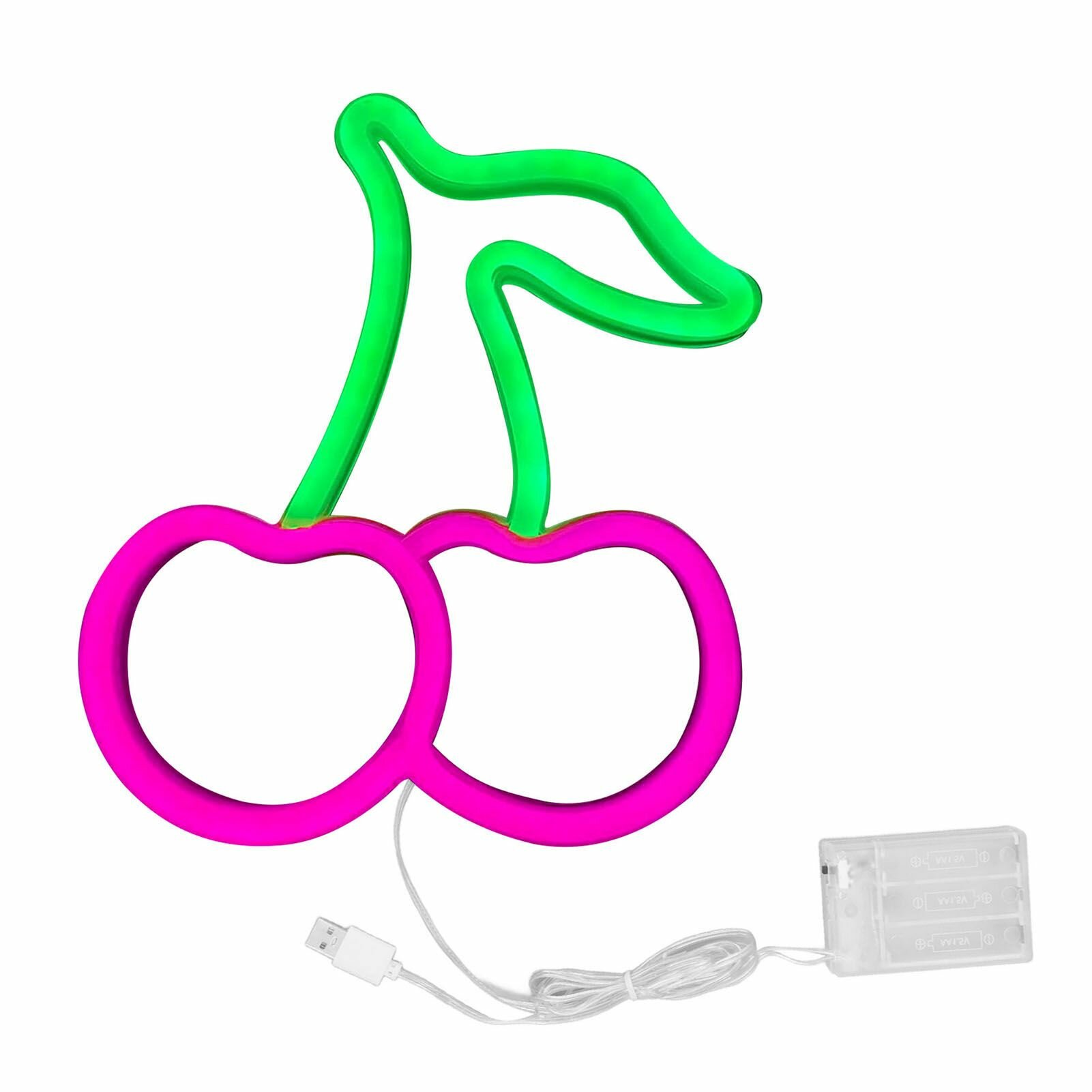 Светодиодный неоновый ночник с питанием от USB, декоративная настенная фруктовая неоновая вывеска для свадебной вечеринки, розовое освещение в форме вишни