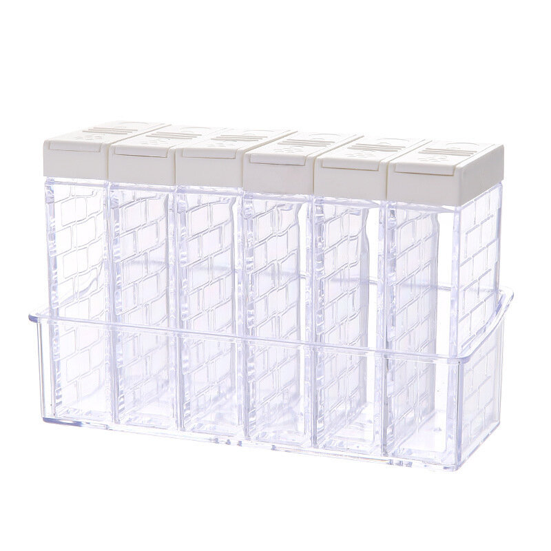 Резервуар для хранения приправ, прозрачная двухсторонняя крышка, дозатор для специй для кухни, белый