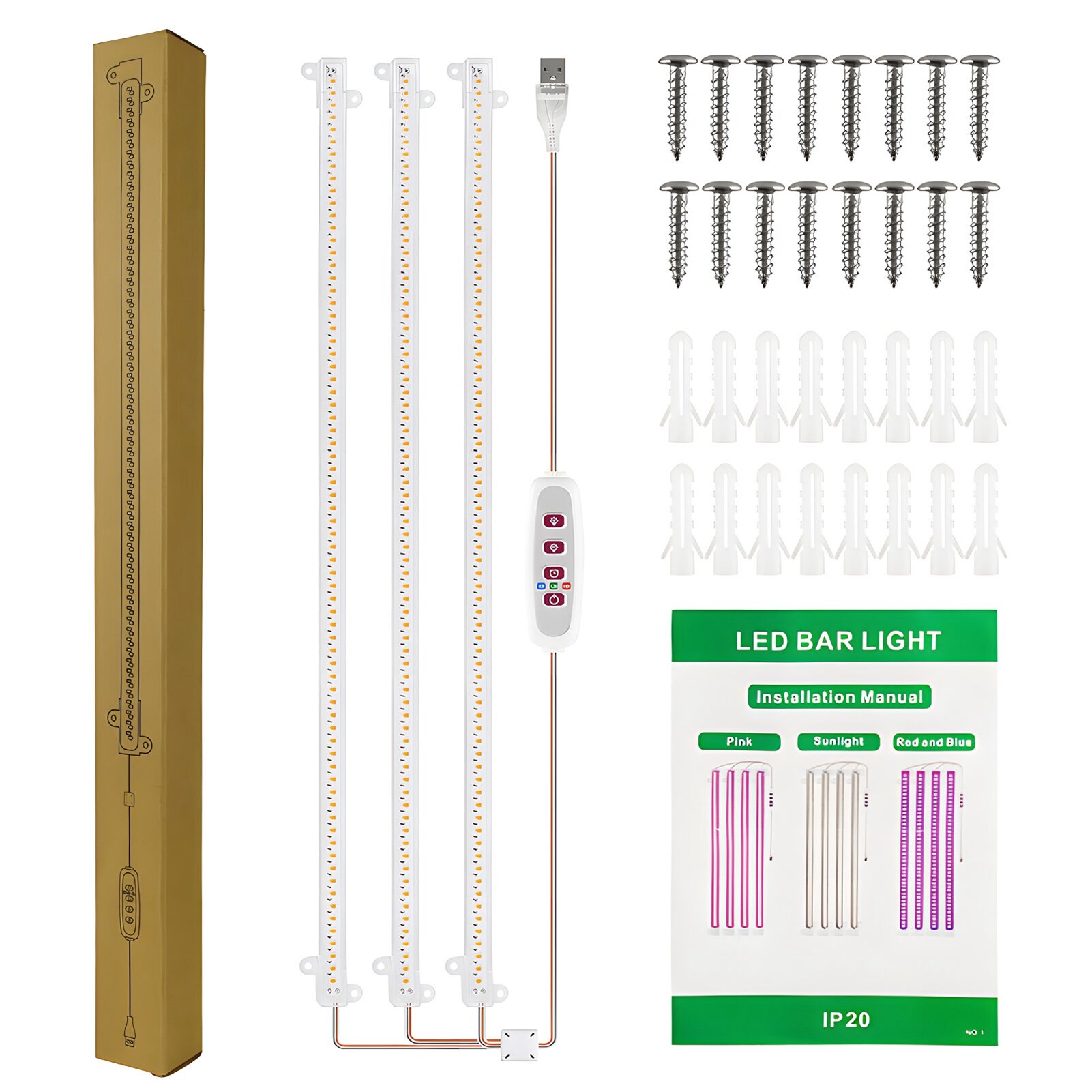 Светодиодная Лампа для Растений 6,2Вт 126LED 4000К 169,2лм с Таймером 8/12/16ч