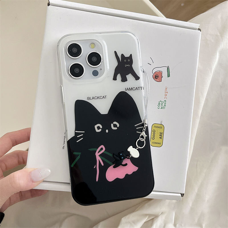 Чехол Tulip Black Cat, для Apple 15, двухслойный, белый, матовый