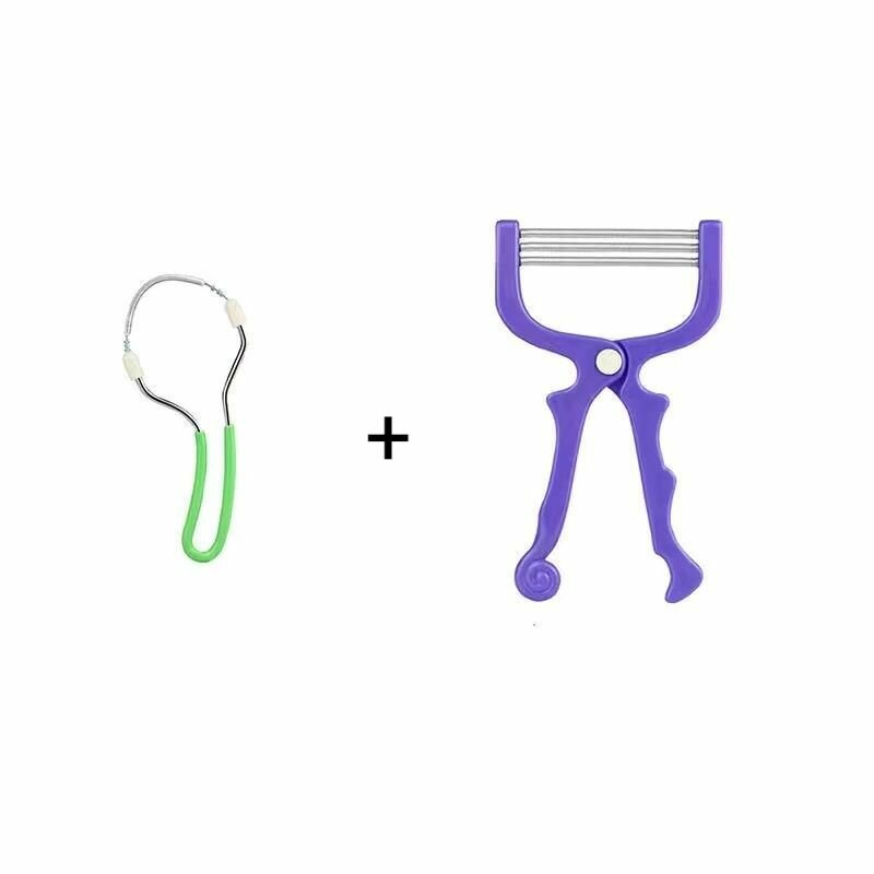 Эпилятор пружинка средство инструмент для удаления волос на лице и теле. Ручной эпилятор пружинка для волосзеленый-фиолетовый