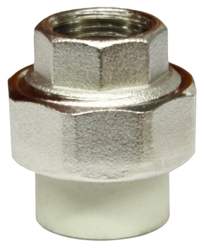 Муфта комбинированная FV-Plast / ФВ-Пласт разъемная с внутренней резьбой полипропиленовая, серая, диаметр подключения 40мм, резьба 1.1/4дюйма / фитинги