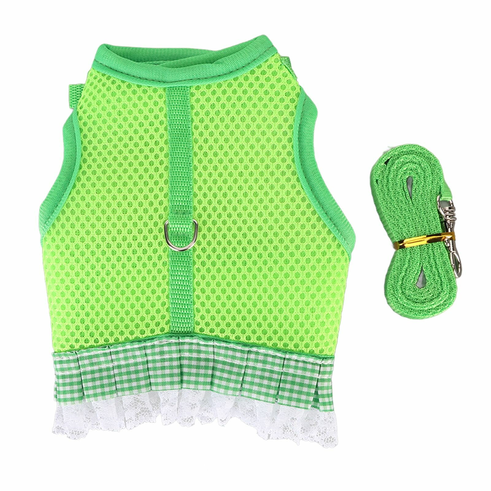 Шлейка для кролика с кружевом, размер L, с поводком 4.6ft