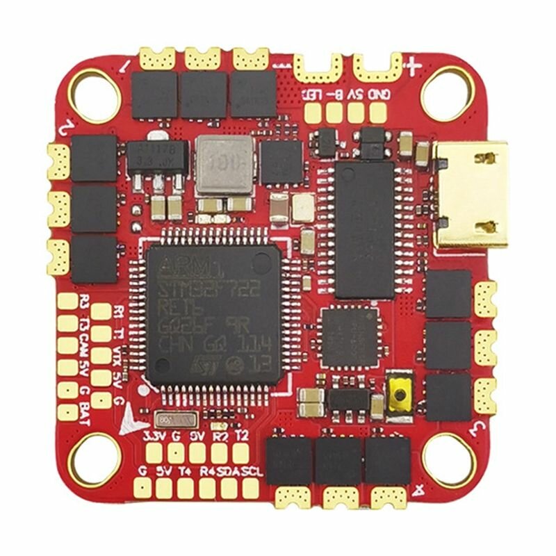F722 AIO Контроллер полета Встроенный 40A ESC STM32F722RET6 MPU6000 AT7456E OSD Барометр 5V / 3A BEC Dual USB FPV-bf