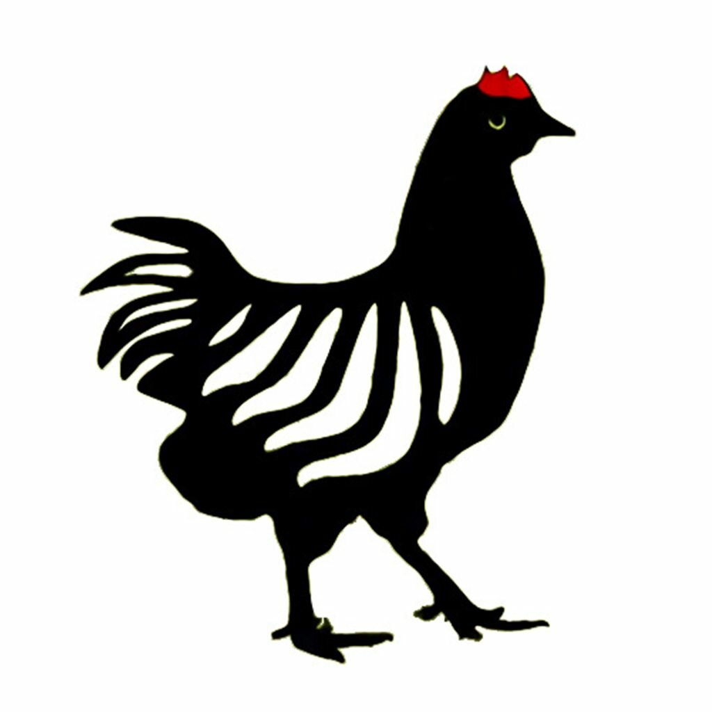 Декоративная курица из нержавеющей стали для сада - Курица, один