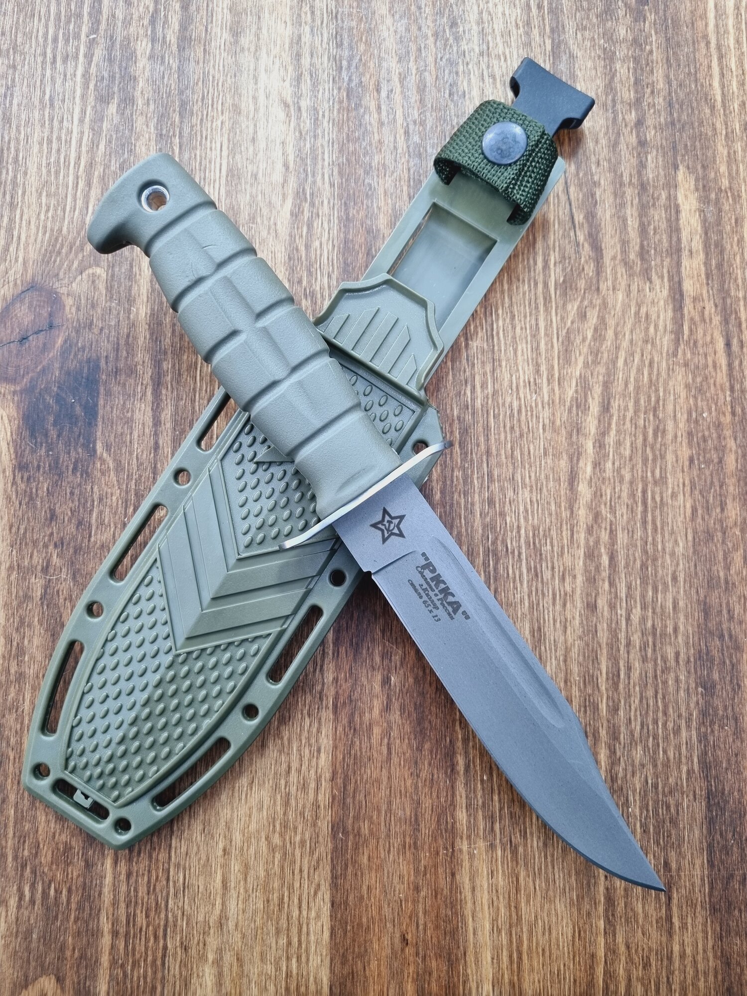 Туристический нож РККА Green Gallery of Knives АБС, АБС-ножны, нержавеющая сталь 65Х13, лезвие 15см