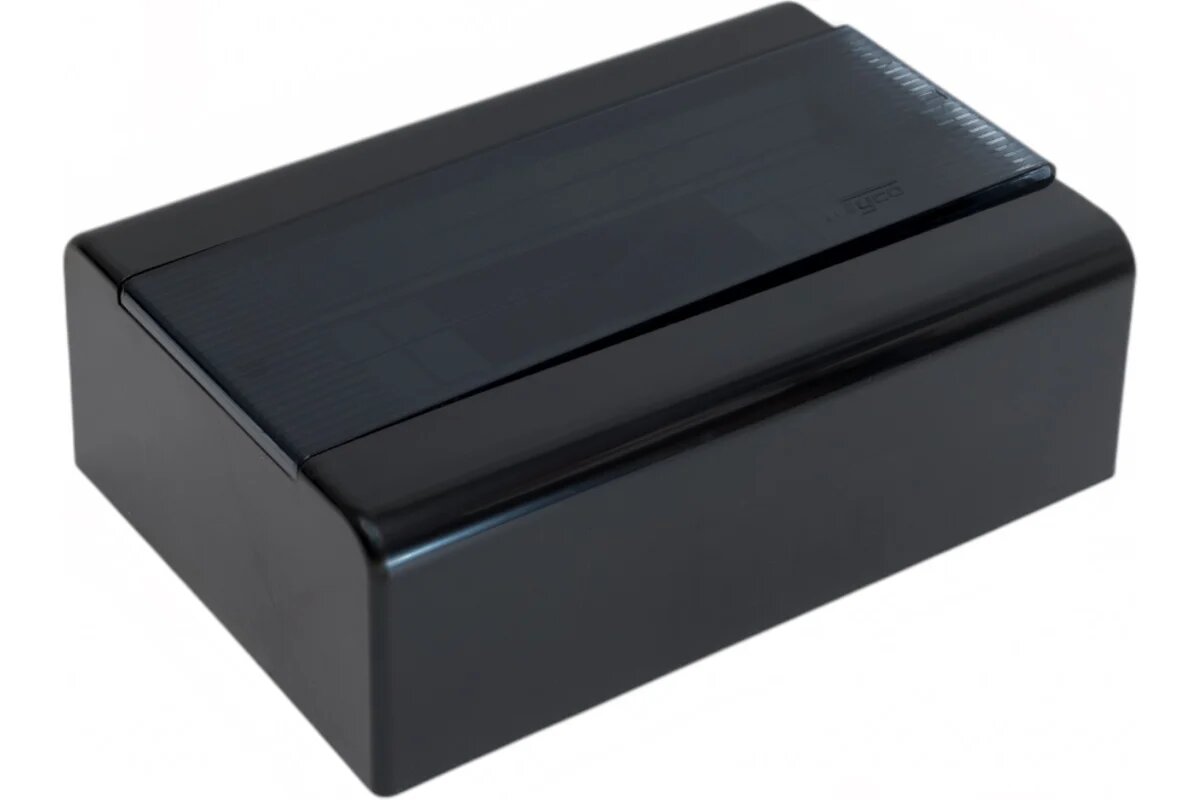 Рувинил Тусо щиток открытой проводки на 12 модулей с дверцей черный 280x190x93 мм 68012