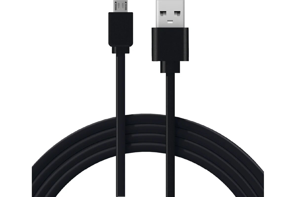 REXANT USB micro USB кабель плоский 1м черный, универсальный, модель 18-4270