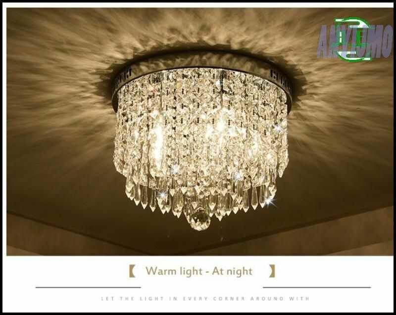 WESSVANпрозрачный хрустальный потолочный светильник светодиодное освещение теплый белый 35 см круглая тарелка-BFANYIJMO -lj