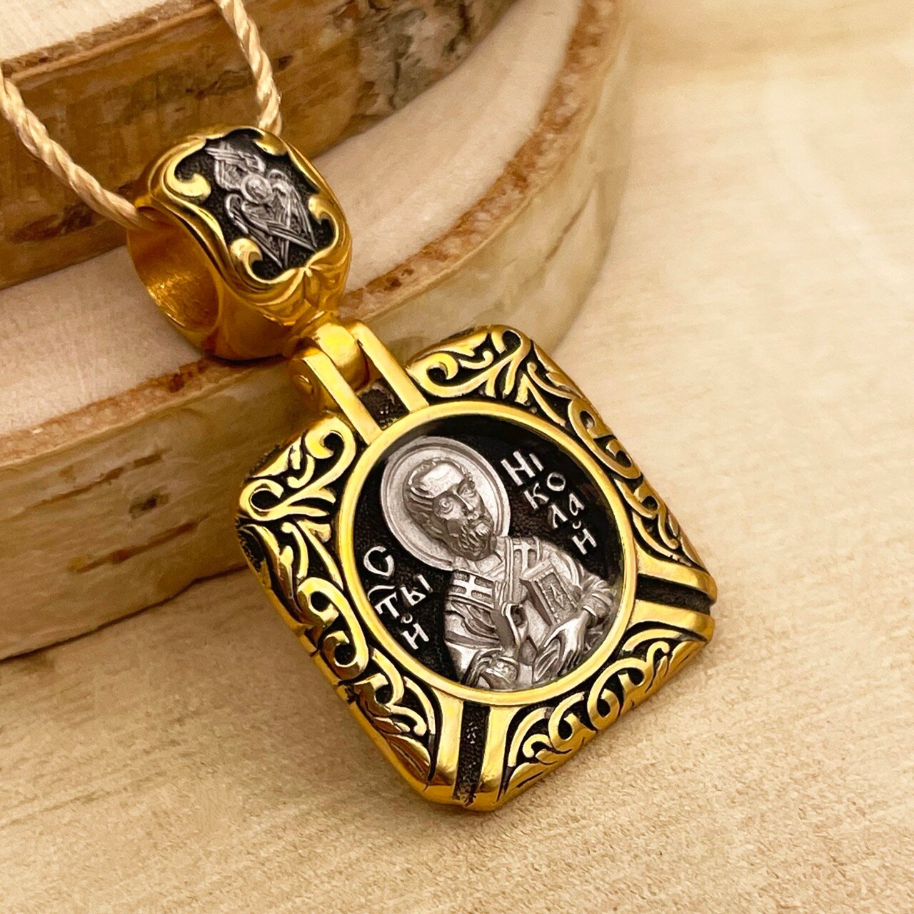 Подвеска, серебро, 925 проба, золочение, чернение, оксидирование