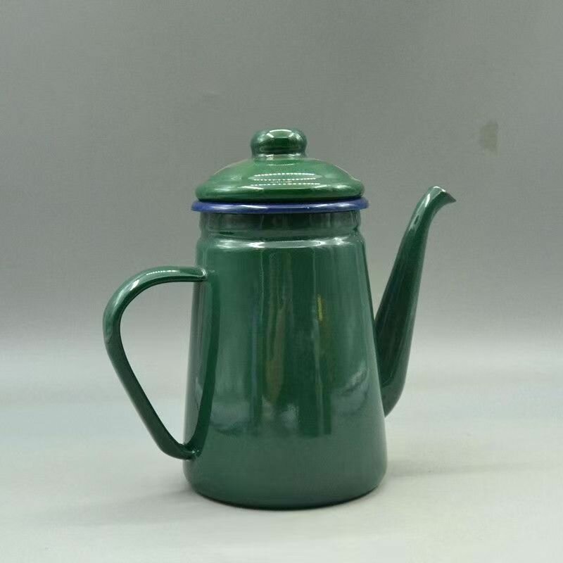 Эмалированный кофейник 1,1 л для газовой плиты и индукционной плиты Красный