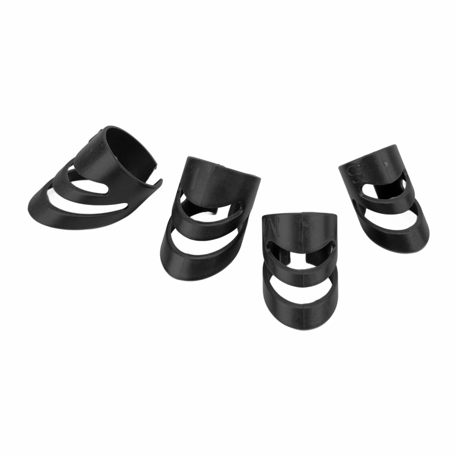 Набор из 4 медиаторов для гитары, защитных накладок на кончики пальцев, аксессуар для бас-гитары и банджо, черный.