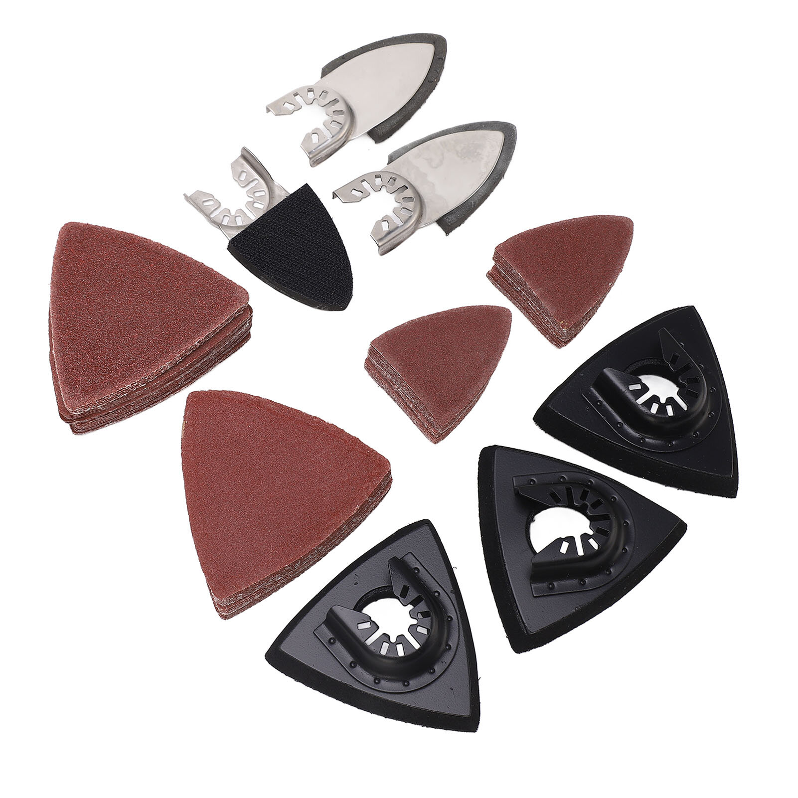 106 шт. набор шлифовальных дисков для осциллирующего инструмента по металлу 6 шт. шлифовальных дисков с треугольными пальцами 100 шт. листов наждачной бумаги для мультитула
