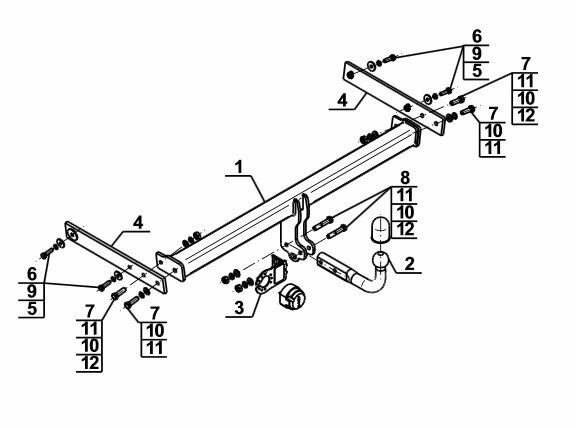 Штатный фаркоп на Audi Q3, в т (паспорт и сертификат в комплекте)(без электрики) Steinhof. A-096