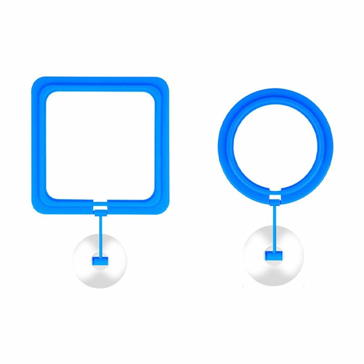 Кормушка для рыбок, плавающая круглая кормушка с присоской, простая в установке, для аквариума, синяя