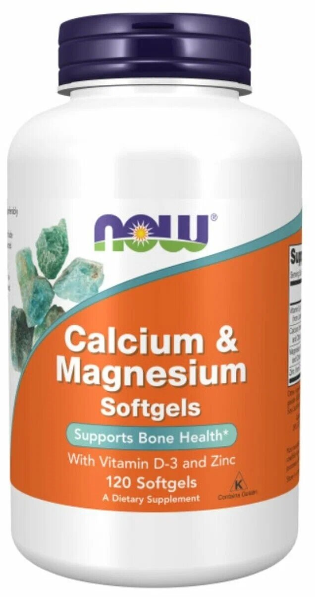 NOW Calcium Magnesium + Vitamin D 3 + Zinc 120шт- капсулы для восстановления костной ткани