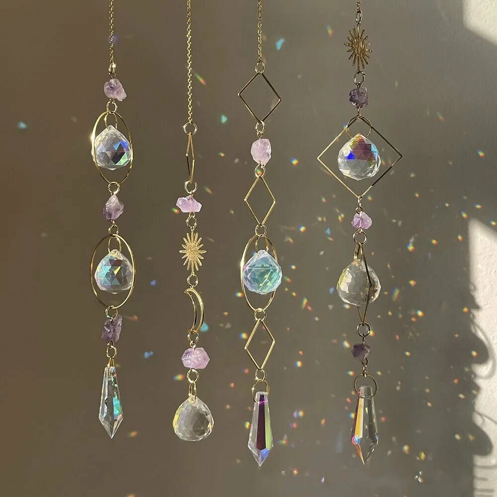 4 шт. Аметистовое Солнце, Луна, Звезда, Ловец Солнца