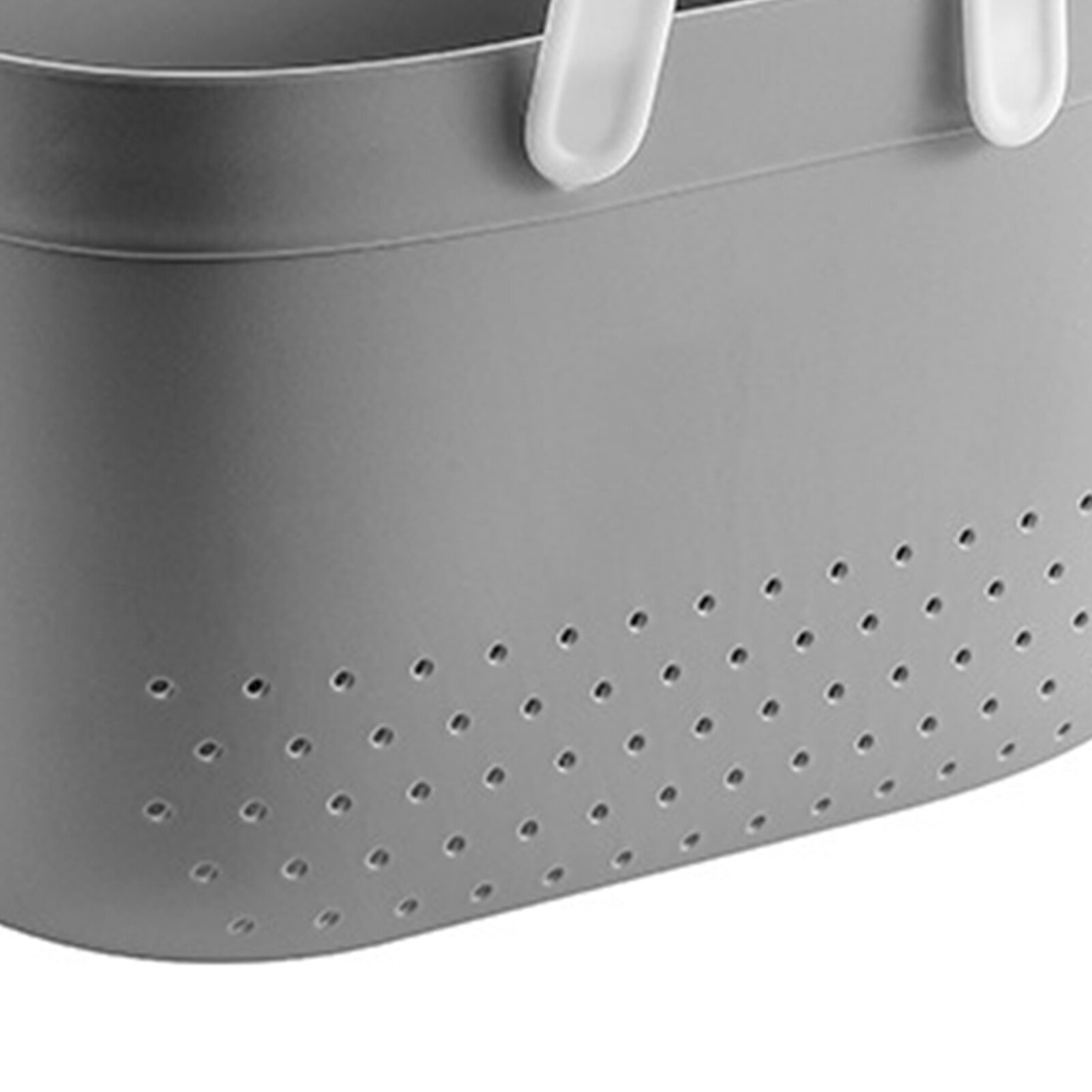 Портативная корзина для душа с вентиляционными отверстиями, пластиковая портативная корзина для хранения большой емкости с ручками для ванной комнаты, серая