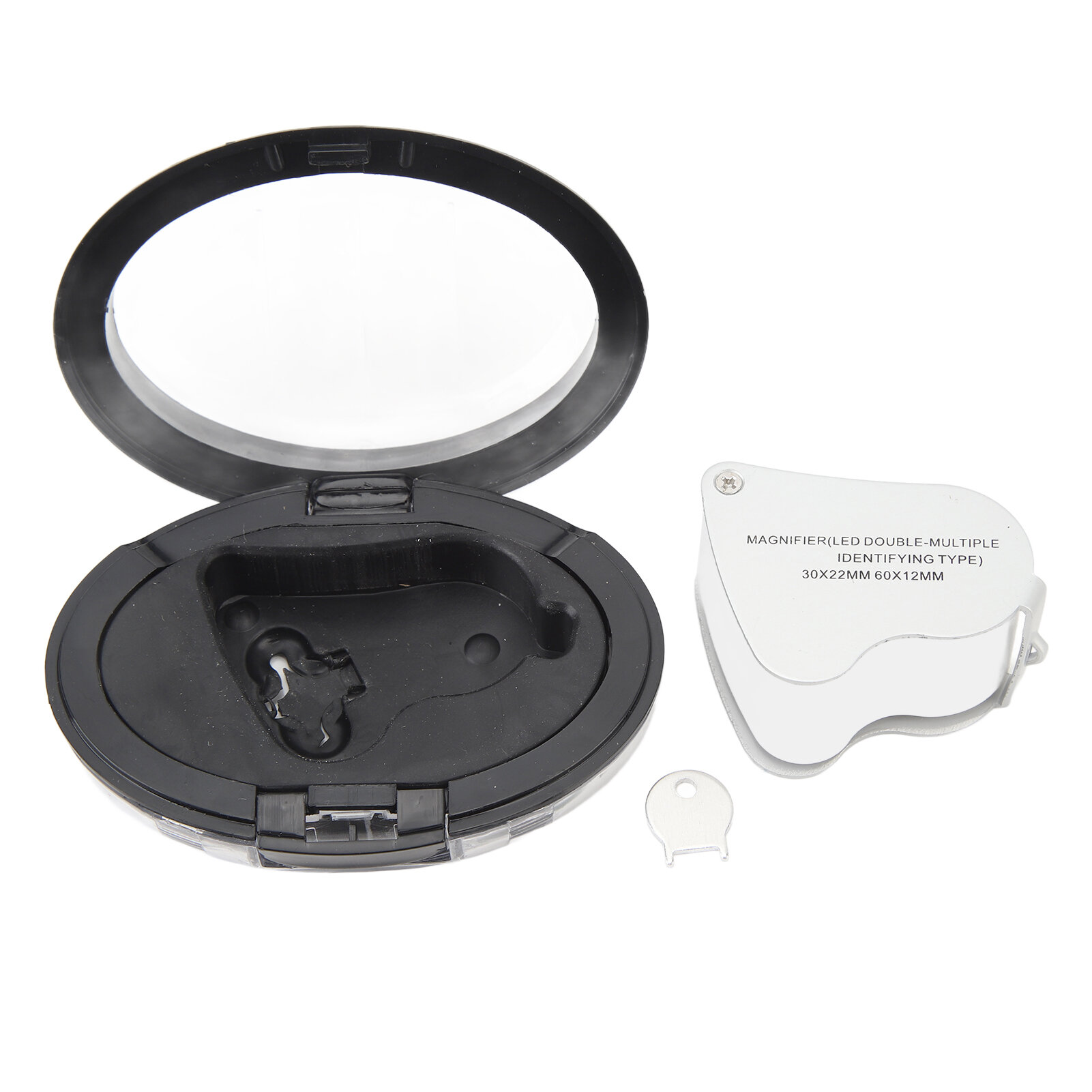 Двойная линза 30x 60x портативной мини -карманный микроскоп