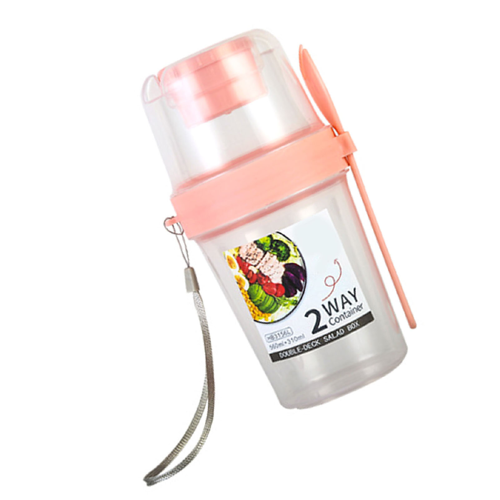 Салатный шейкер с вилкой, большой емкости, многофункциональный, многоразовый, портативный, для хлопьев, контейнер для салата, чашка с крышкой для завтрака, обеда