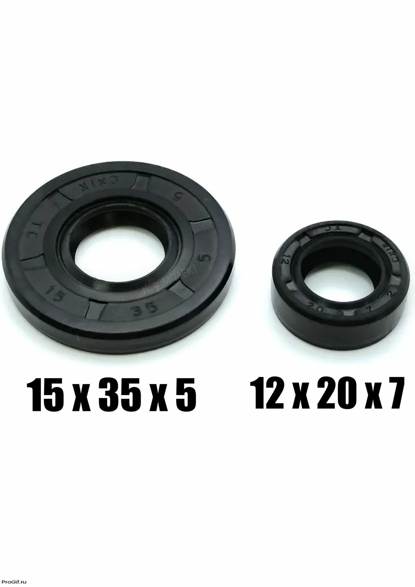 Комплект сальников коленвала для бензопилы китай объемом 62-72 см3,(15х35х5; 12х20х7)