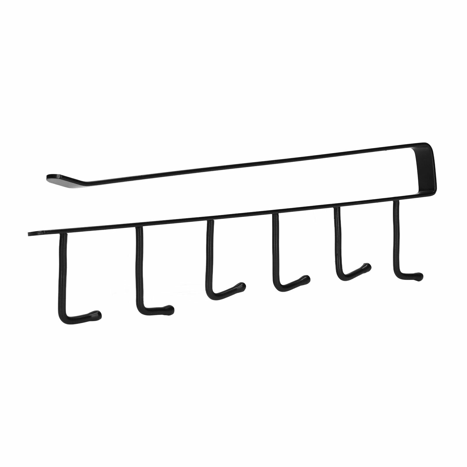 Держатель для кофейной кружки 6 крючков Элегантный стиль Удобный практичный стабильный Надежный прочный носимый кухонный шкаф для домаЧерный