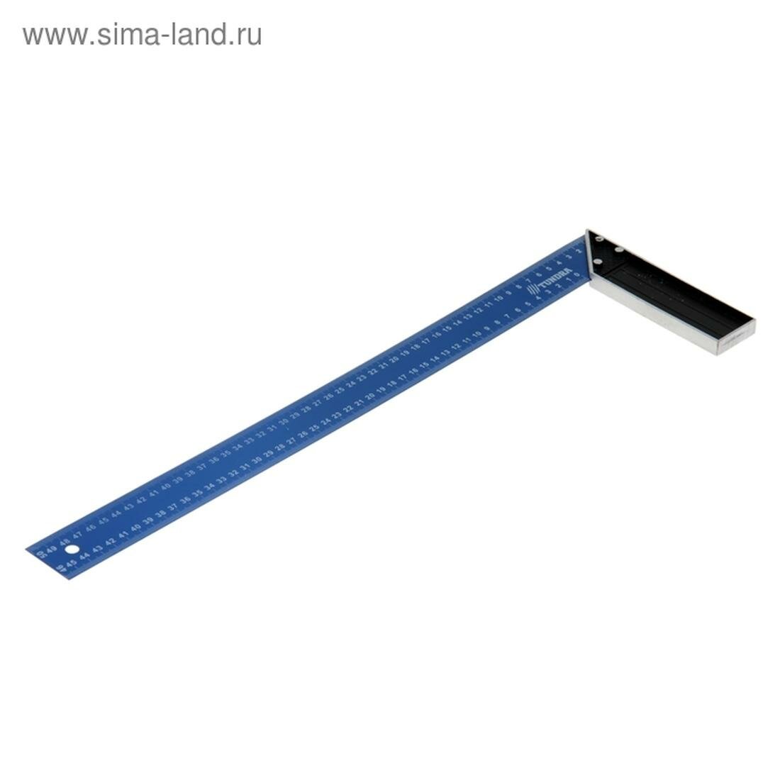 Угольник металлический тундра, линейка, размер 500 мм, 1 шт.
