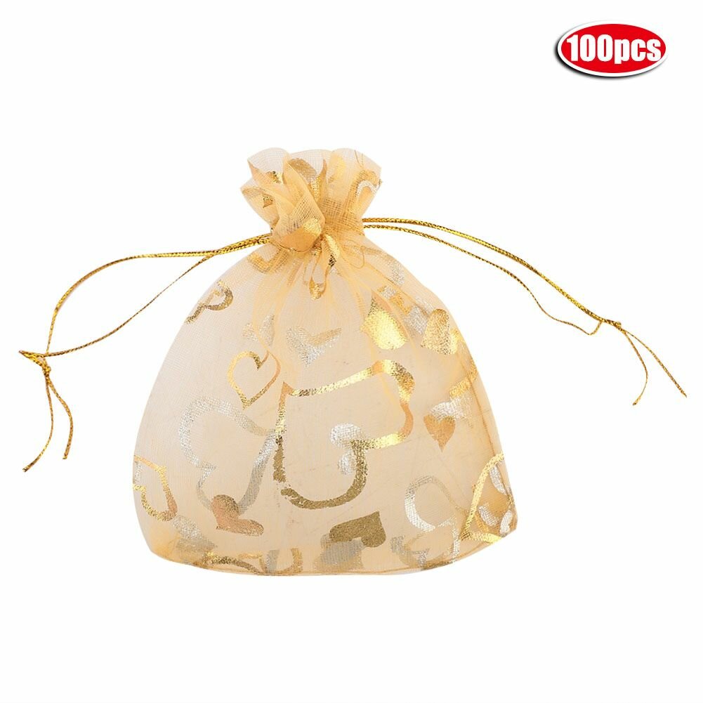 5 мешочков-мешочков на завязке для свадебных сувениров, подарочных конфет или ювелирных изделий, 5 разных цветов, включая золотой