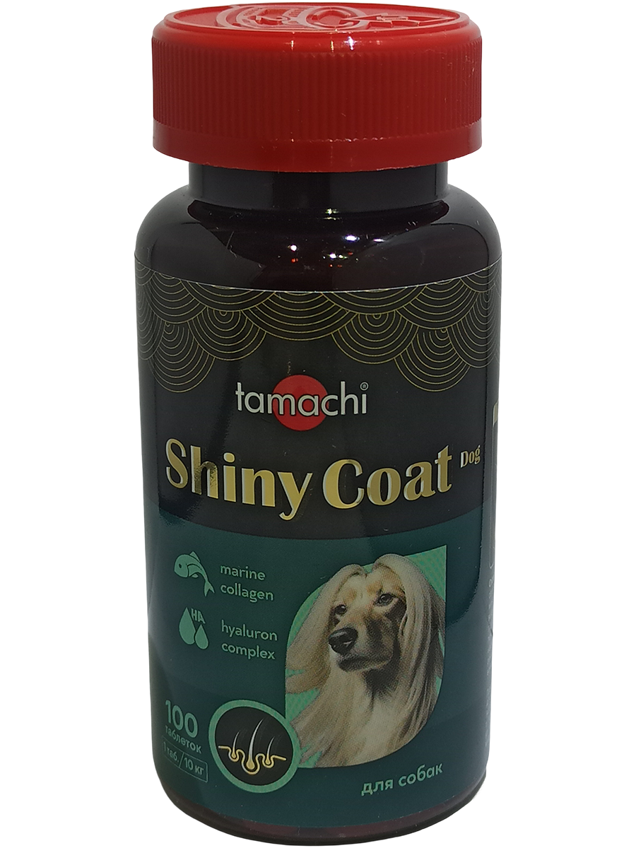Tamachi Shiny Coat Dog для средних и крупных собак, 100 табл.