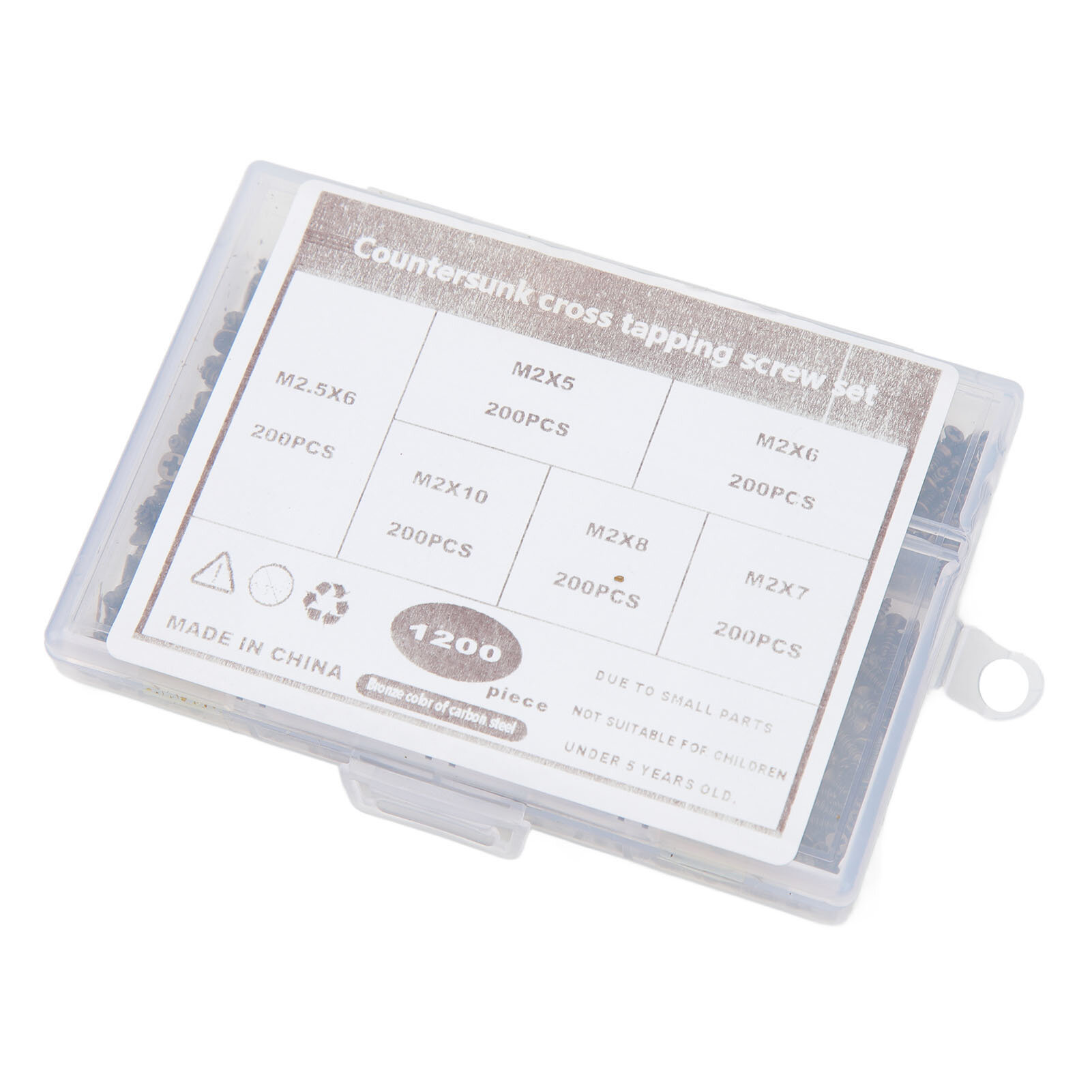 1200 шт M2 M2,5 комплект саморезов с потайной крестовой головкой миниатюрный крепежный винт для деревообработки