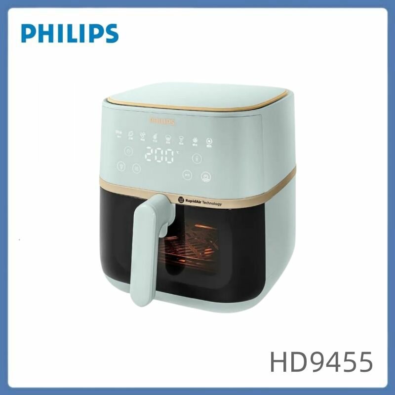 Аэрогриль Philips HD9544, электронное управление, таймер, сетчатый противень