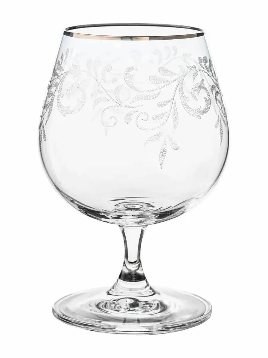 Набор 6 бокалов SYLVIA декор золото Объем 400 мл для бренди