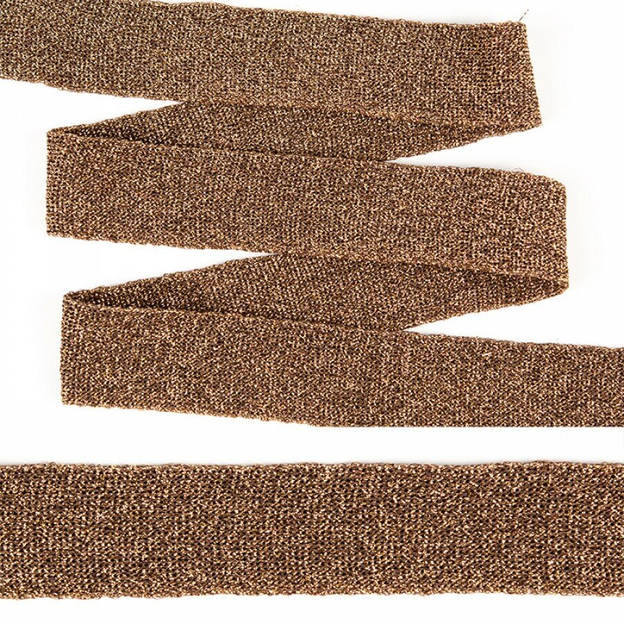 Тесьма TBY трикотажная Лампас KTS2425 шир.25мм цв. бронза уп.64м