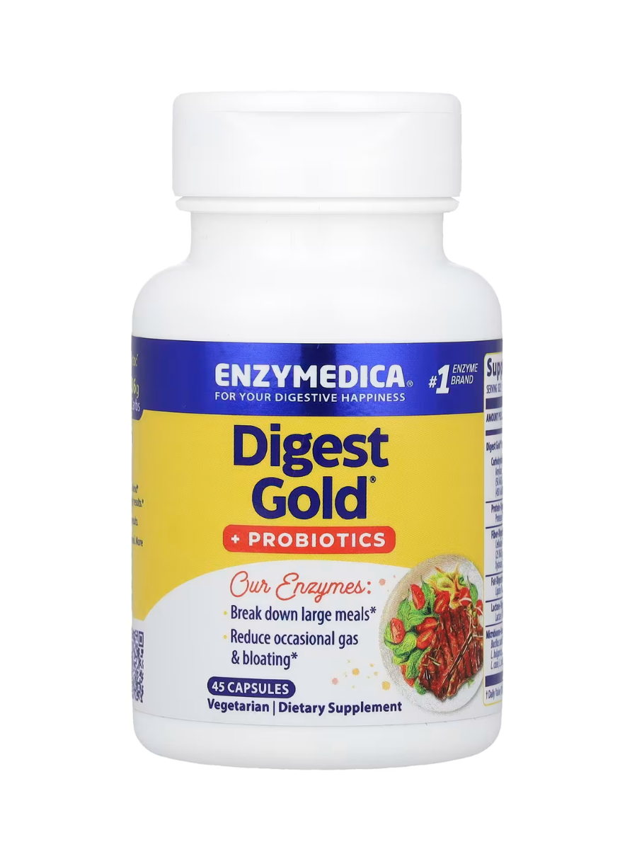 Enzymedica, Digest Gold + пробиотики, 45 капсул