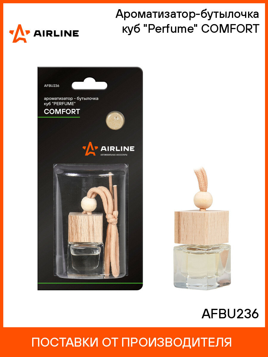 Ароматизатор 2 шт для автомобиля COMFORT Perfume, бутылочка куб (автопарфюм) AIRLINE AFBU236
