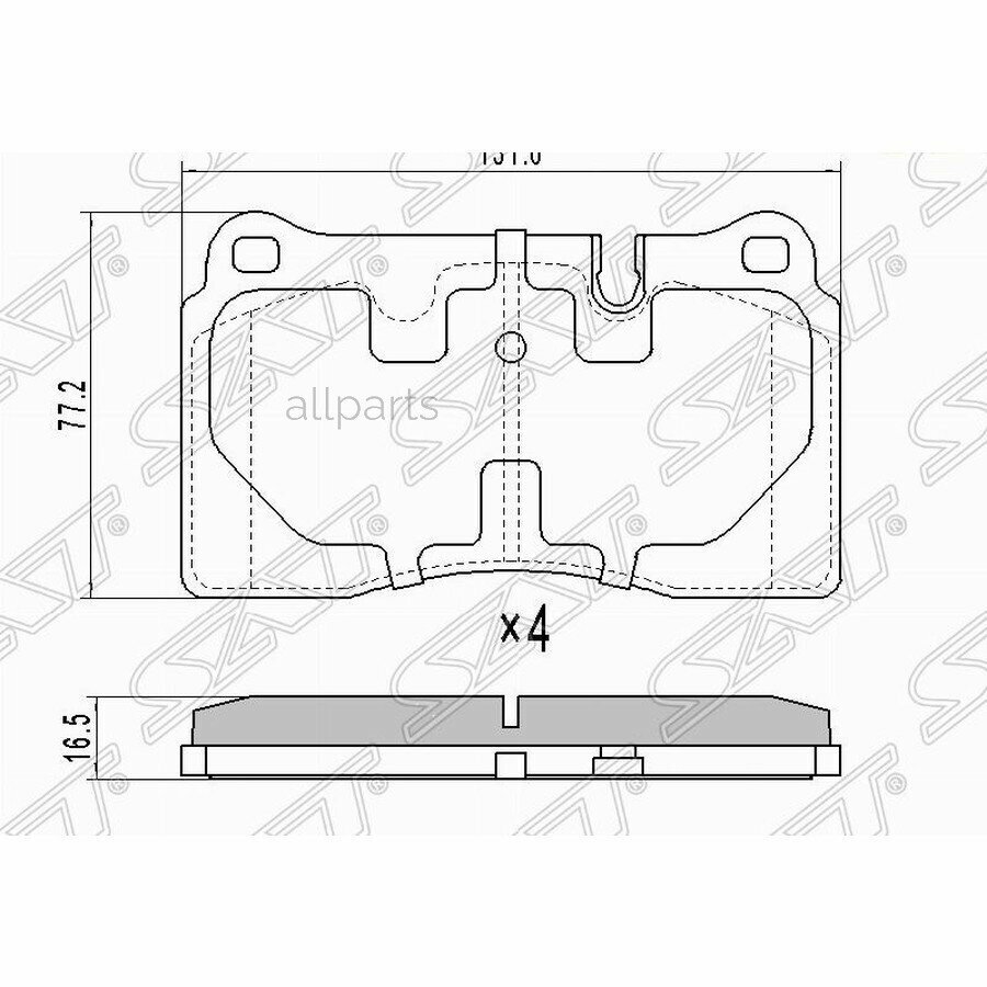 SAT ST-7L6698151E Колодки тормозные (Спереди) Volkswagen Touareg 02-18