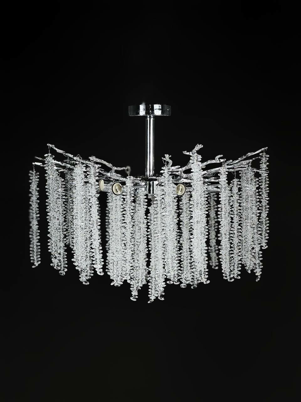 Люстра потолочная Lanbos, 8 ламп Е14, 480 Вт, до 20 кв м, хром